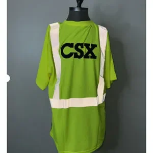 CSX | Shirts | New Csx Neon Hires Safety Neon Yellow Rail Train Tee ...
